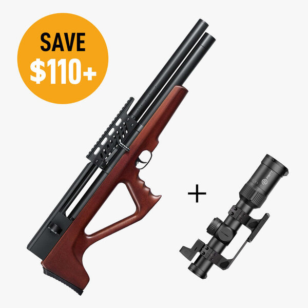 Pinty Scopes - 9 Pellet .22Cal Bullpup PCP Air Gun & 1-6x24 LPVO Scope ...