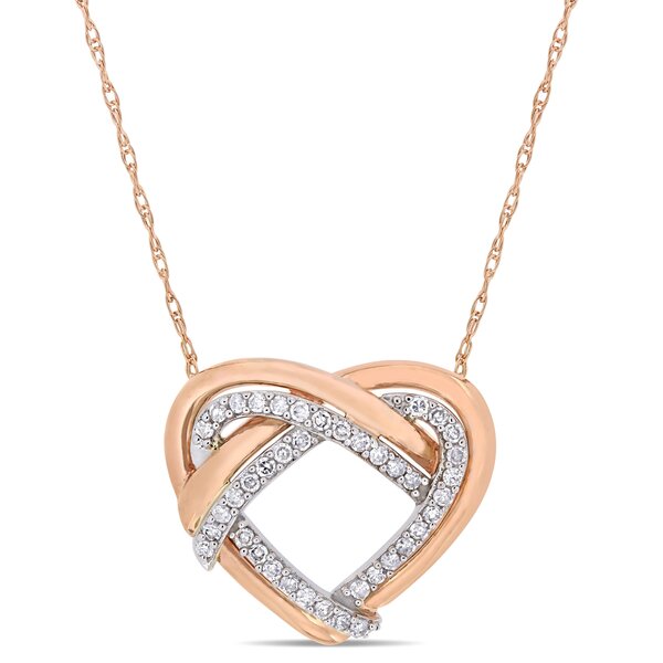 Diamond Jewelry 1 5 CT CT TW Diamond Crossover Heart Halo Necklace In diamond-jewelry-1-5-ct-ct-tw-diamond-crossover-heart-halo-necklace-in