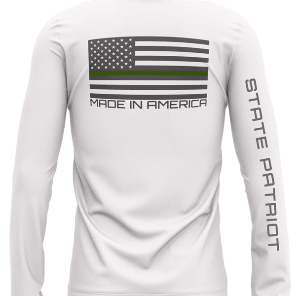 State Patriot - STATE PATRIOT PREMIUM - GREEN LINE LONG SLEEVE WHITE ...