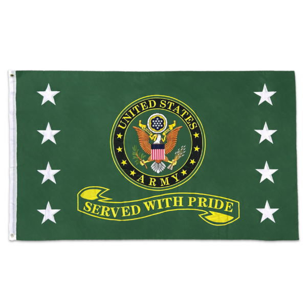 Army Gear - Army Served With Pride Flag (3'X5') (Green) - Military ...