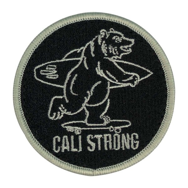 CALI Strong - CALI Strong Bear Black Silver Round Hook-and-Loop Morale ...