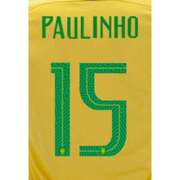 ProSoccer - Brasil 2018 Home Paulinho #15 Jersey Name Set - Military ...
