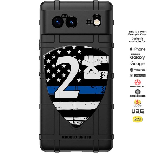 EGO Tactical - Thin Blue Line Tattered Flag 2 Asterisk K9 Shield Custom ...