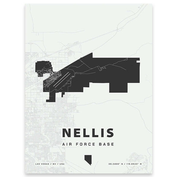 Home Base Maps - Nellis Air Force Base Map Print - Military & First ...