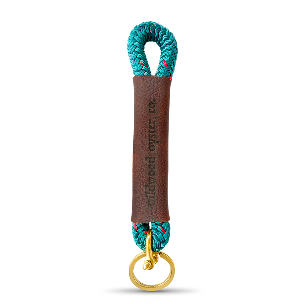 Wildwood Oyster Co. - Seaside Teal Rope Keychain - Military & First ...