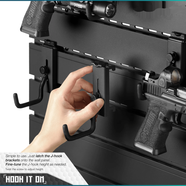 SFT2 Tactical - Wall Rack System - Adjustable J-Hooks (2 Pack, 2 Sizes ...