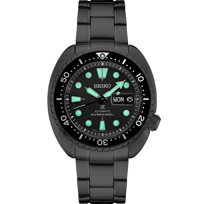 Seiko - Men's 45mm Prospex Diver SS Blk Ct Automatic Charcoal Dial Black Series Watch - Military ...