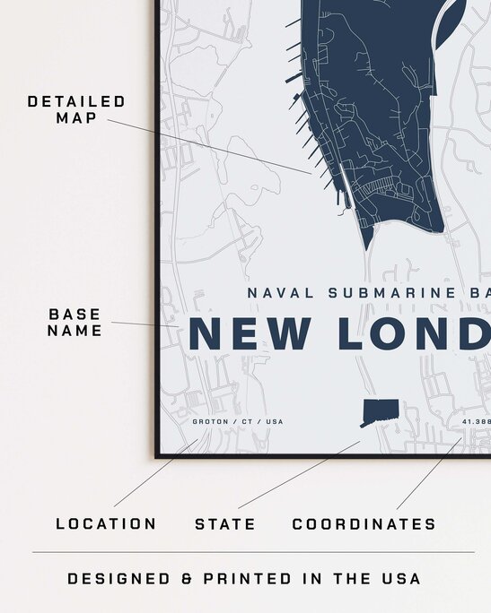 New London Naval Submarine Base Map