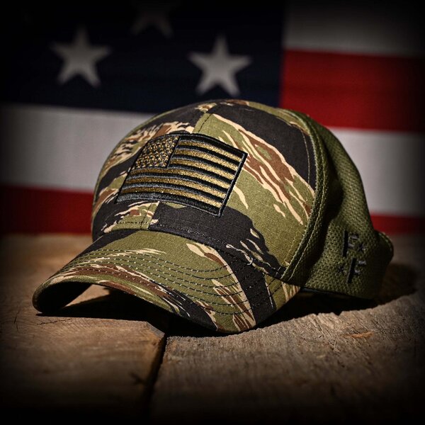 Freedom Fatigues - Tiger Stripe & OD Mesh American Flag Ball Cap ...
