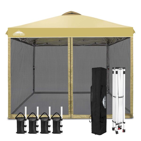 Eagle Peak - 10x10 Outdoor Easy Pop up Canopy with Netting Mesh Side ...