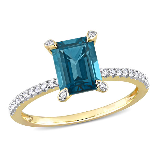 Gemstone Jewelry - Women's 2 CT TGW London Blue Topaz and 1/10 CT TDW ...